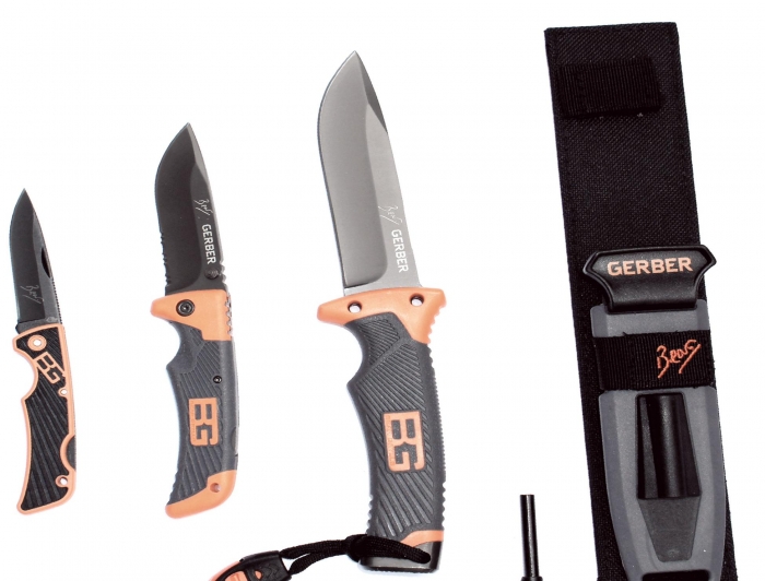 Gerber Bear Grylls Compact II, BG Scout Folder and BG Ultimate FE Knife ...